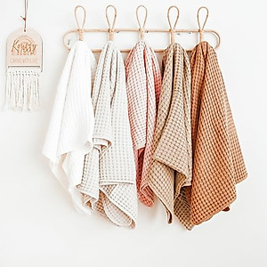 Konssy Waffle Baby Blankets, Nursery Blankets for Boys Girls, Swaddle Blankets Neutral Soft Lightweight Toddler and Kids Throw Blankets(Brown)