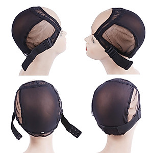 YANTAISIYU Adjustable Wig Elastic Bands with Hooks - 3 Set/Lot for Wig Making & Sewing - DIY Accessories (Black, 3.0 cm)