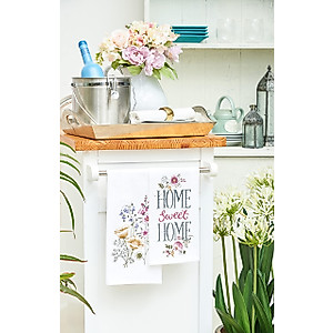 C&F Home Home Sweet Home Embroidered Flour Sack Kitchen Towel Decor Decoration 18" x 27" White