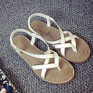 Women Highly Recommend Great Value Flat Shoes Bandage Bohemia Leisure Lady Sandals Peep-Toe Outdoor Shoes