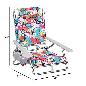 Hurley Backpack Beach Chair, One Size, Jade