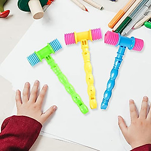 NUOBESTY 8pcs Hammer Pounding Toys, Plastic Squeaky Hammer Toy Musical Pounding Toy Beating Gavel Mallet Toys Educational Toys Random Color