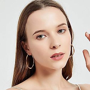 Surrounded Forest Rose Gold Earrings Rose Hoop Earrings Lightweight Hoop Earrings for Women Rose Gold Hoop Earrings 2in