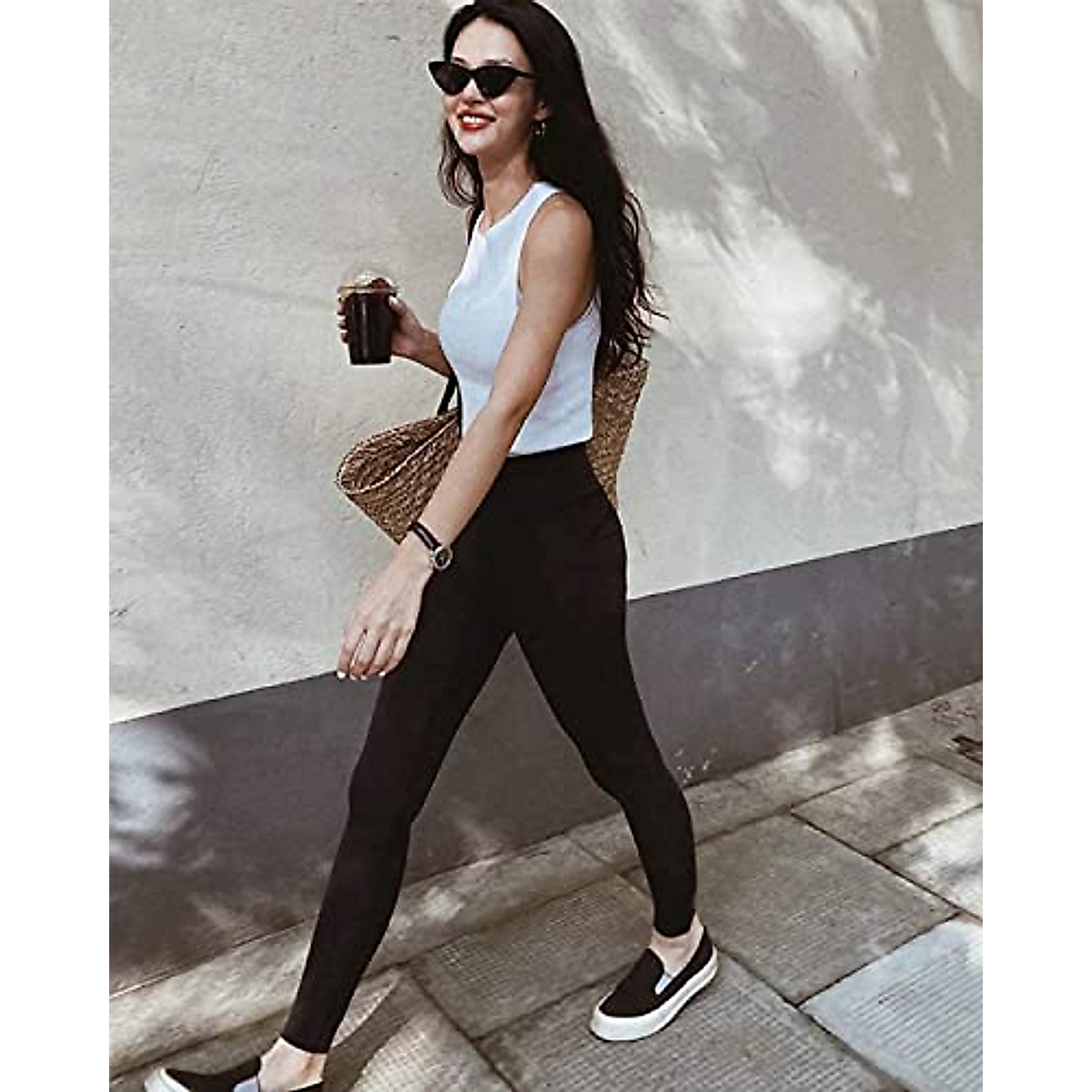 Aoliks Leggings with Pockets for Women - Yoga Pants with Pockets,Buttery Soft High Waist Tummy Control Non See Through Workout Pants (Black, Large-X-Large)