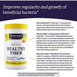 Healthy Origins Healthy Fiber - Clear Mixing (Sunfiber), 225 g - Gut Health Supplements for Women & Men - Fiber Powder Dietary Supplement - Gluten-Free Supplement - 7.9 Oz