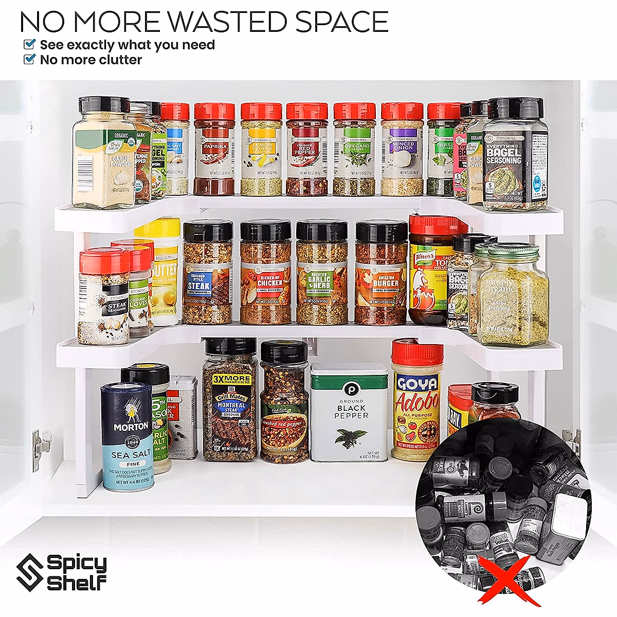 Spicy Shelf Patented Spice Rack and Stackable Organizer
