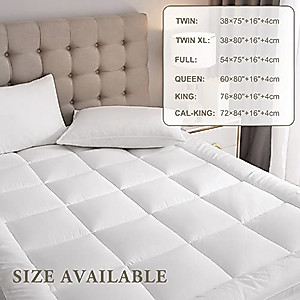 Yarnsoft Twin XL Size for Back Pain, Cooling and Breathable Mattress Pad Covers, Extra Thick Mattress Topper 16-21" Elastic Deep Pockets ，All Season Bedding, (38 "x80) White