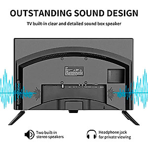 Feihe 22 Inch TV, FHD LED Flat Screen TV 1920 x 1080p IPS Display w/Digital Dual Tuners ATSC/HDMI/VGA/AV/USB, 12 Volt RV TV Built in Dual Speakers Suitable for Kitchen/RV/Caravan and Boat