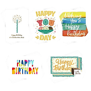Hallmark Business Bulk 25 Pack Assorted Birthday Cards for Employees (Cake, Candles & Color), 5 x 7 Cards, Message Inside, Envelopes Included