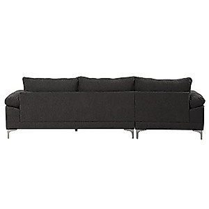 Casa Andrea Milano Modern Large Boucle L-Shape Sectional Sofa, with Extra Wide Chaise Lounge Couch, Dark Grey