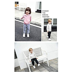 T.H.L.S Toddler Baby Boys Girls Sweatpants Cotton Active Jogger Pants with Pockets 3 Pack Grey Blue Black