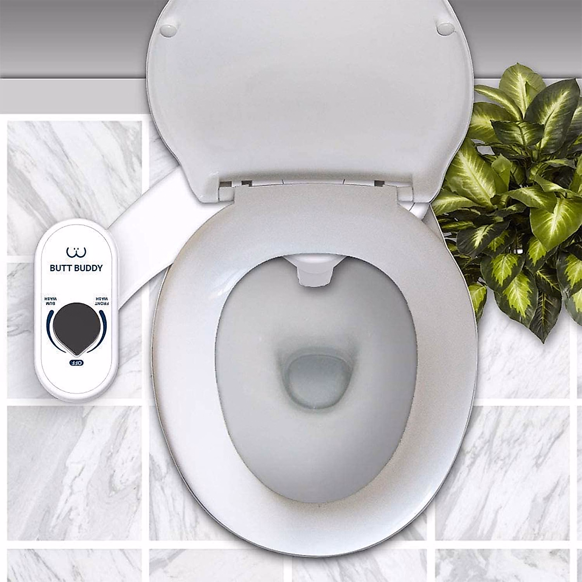 BUTT BUDDY Duo - Bidet Toilet Seat Attachment & Fresh Water Sprayer (Easy to Install | Non-Electric | Dual-Nozzle Cleaning | Gentle Wash | Healthy, Sanitary Bathroom)