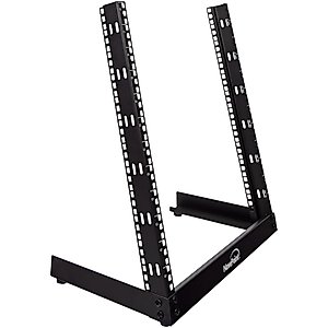 NavePoint 12U 19 Inch Desktop Open Frame 2 Post Server Desk Rack Free Standing W/Hardware