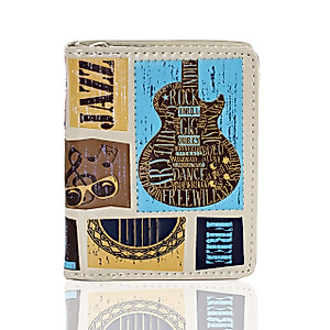 Shag Wear Music Festival Poster Small Snap Zipper Women's Bi-Fold Wallet (Cream)