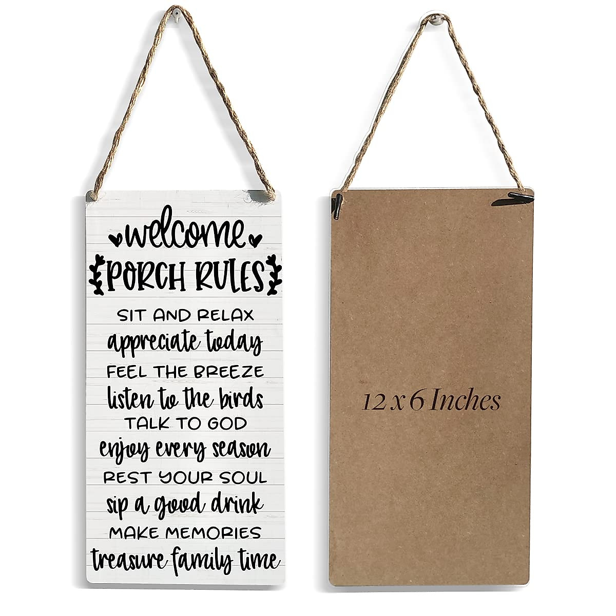 HTBIG Wood Decorative Signage, Rustic Front Porch Welcome Sign, Farmhouse Home Decor, 6 x 12 inches