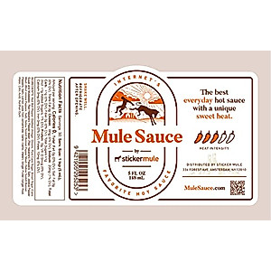 Mule Sauce - Hot sauce with Habanero, Yellow scotch bonnet and Bhut jolokia. (5 oz, 1)