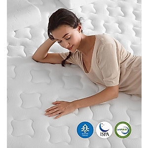 Cejato Queen Mattresses,12 Inch Queen Size Mattress in a Box,Memory Foam Hybrid White Mattress with Provide Support and Improve Sleep Mattresses,Medium Firm,CertiPUR-US.