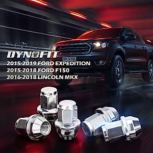 dynofit 24pcs 14x1.5 OEM/Stock Lug Nuts for 2015-2019 Expedition/F-150, M14-1.5 One-Piece Design Factory Chrome Wheel Lugnuts for Lincoln 2016-2018 MKX, 21mm Hex Anti-Rusting Updated
