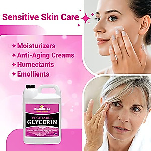 BulkBliss Vegetable Glycerine Food Grade, Non-GMO for Skin, Crafts - Half Gallon Glycerin Liquid (64 oz)