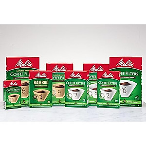 Melitta 4 Cone Coffee Filters, Unbleached Natural Brown, 100 Total Filters Count - Packaging May Vary
