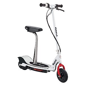 Razor E200S Electric Scooter - 8" Air-filled Tires, 200-Watt Motor, Up to 12 mph and 40 min of Ride Time, White