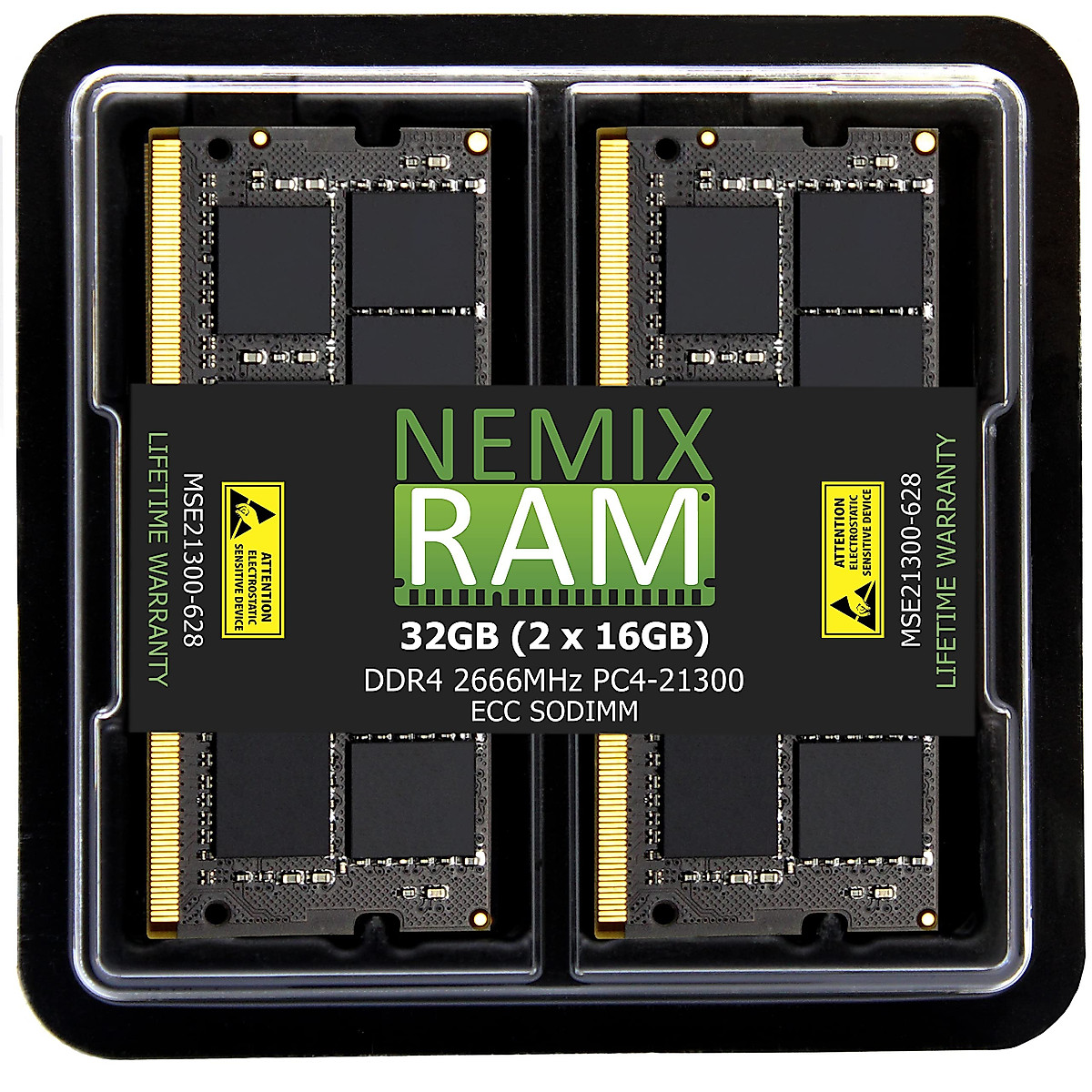 NEMIX RAM 32GB (2X16GB) DDR4 2666MHZ PC4-21300 1.2V ECC SODIMM KIT