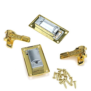 Mewutal 2pcs Luggage Combination Lock, Toolbox Hasp with Combination Lock, 3 Digit Combination Lock (Gold)