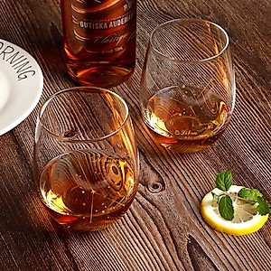 HOHY Libra Wine Glass Libra Gift 20oz, Libra Stemless Wine Glass, Constellation Glasses Zodiac Sign Define Design, Horoscope Gift, Astrology Gifts for Women Men