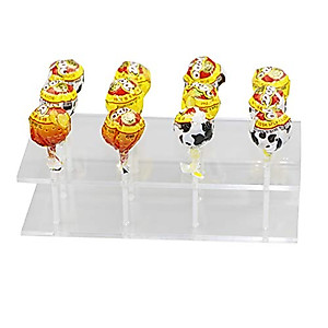 HMROVOOM 2 Pack 12 Holes Acrylic Lollipop Holder,Lollipop Stand Holder for Party,Cake Pop Stand 12 Hole,Cake Pop Stands for Dessert Table