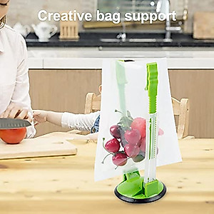 Baggy Rack Clip Plastic Food Bag Storage Rack Stand Space-saving Multi-purpose Green