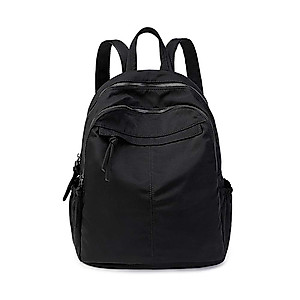Mn&Sue Fashion Backpack Purse for Women Nylon Waterproof Shoulder Bag Rucksack Outdoor Travel Daypack (2#Black)