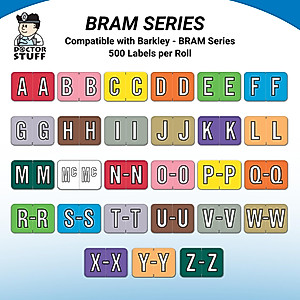 Doctor Stuff - File Folder Labels, Alphabet Letter T, Barkley/Sycom FABKM - BRAM Series Compatible Alpha Stickers, Lavender, 1" x 1-1/2", 500/Roll