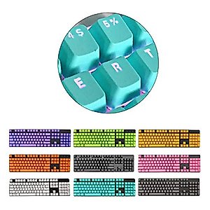 Gaming Mouse and Keyboard 104Pcs/Set PBT Universal Backlit Key Cap Keycaps for Cherry Mechanical Keyboard Computer Peripherals for Cherry/Kailh/Gateron (Color : White)