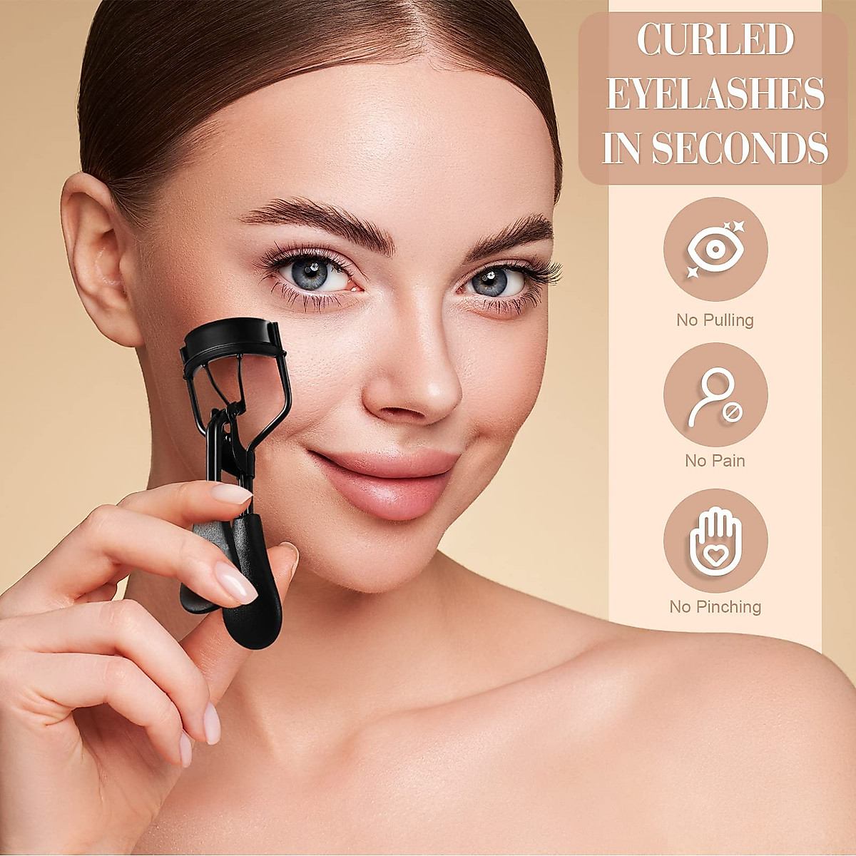 9 Pcs Eyelash Comb Brush Tools Set, Eyelashes Curler Folding Metal Eyelash Comb Separator Double Sided Eyebrow Brushes Lash Separator Tool for Women Makeup Supplies Grooming, Black