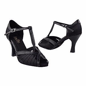 Very Fine Gabriella (2020) Womens Dance Shoes Ballroom Latin Salsa Tango Waltz Rhythm Swing Black Satin 2.5" Heel US 6.5 M