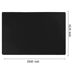 KimTin 23.62" by 15.75" Extra Large Mulitpurpose Silicone Placemat,Countertop Protector, Kitchen Counter Mat, Table Mat, Heat Resistant, Washable, Non Slip (Black)……