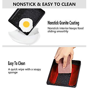 ESLITE LIFE 7”x 6” Japanese Omelette Pan Nonstick Tamagoyaki Egg Pan Rectangle Egg Frying Pan, PFOA Free