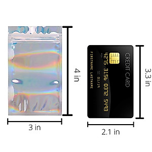 Resealable Foil Ziplock Bags 100 Pieces- Resealable Smell Proof Foil Ziplock Pouch - Party Favor Food Safe Storage - Reusable Lip Gloss Packaging - Jewelry Storage Pouches Small Gram Baggies