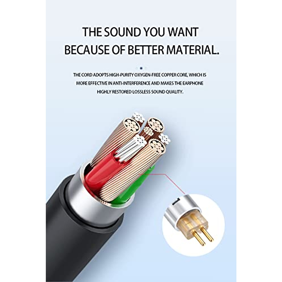 QZX A2 in ear Headphones NO Microphone HiFi Fans, IEM earbuds earphones for Sports, Stereo Lossless Sound Cancelling Dynamic Drivers Ear Buds for Games. 0.75/0.78mm Pins Gold Plated Connection Blue