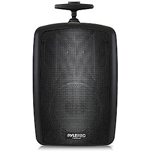 Pyle Wireless Portable PA Speaker System - 360W Bluetooth Compatible Battery Powered Rechargeable Outdoor DJ sound Speaker Microphone Set with MP3 USB SD FM Radio RCA 1/4" Mic In Wheels PPHP8MBA,Black