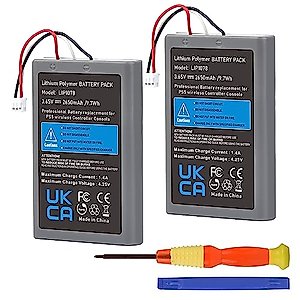 PS5 Controller Battery Replacement, 2 Pack 2650mAh Lip1708 Battery PS5 for Sony PS5 Playstation 5 DualSense CFI-ZCT1W Wireless Controller