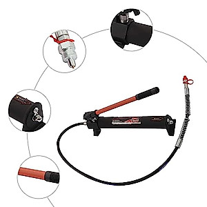 10T Porta Power Pump, 10Ton/22046.23lbs Porta Power Hydraulic Jack Power Body Frame Repair Kit Auto Shop Lifting Tool Fit for Automotive, Truck, Farm, and Heavy Equipment Repair