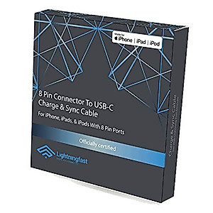 Lightningfast + Compatible with iPhone + Lightning to USBC Cable + Officially Apple MFi Certified + White 3ft