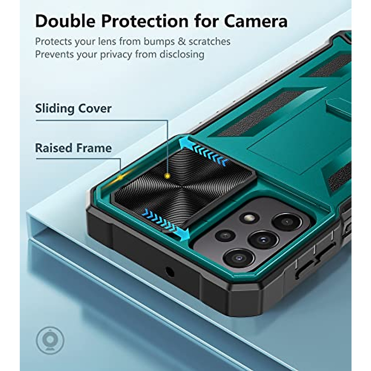 FNTCASE for Galaxy A23 5G|4G Case: Samsung A23 Case Military Drop Protective Heavy Duty Protection Cell Phone Cover with Kickstand | Shockproof Rugged TPU Matte Textured Tough Hybrid Bumper - 6.6inch