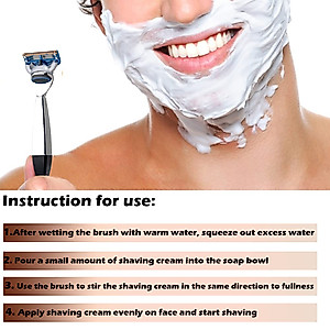 Men's Shaving Kit Gift Set, DanNuo Luxury Wet Shaving Kit Safety Manual Razor Soft Shaving Brush Alloy Soap Bowl with Shaving Holder Stand for Men/Friend/Father/Brother