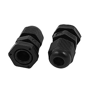 uxcell PG7 Water Resistance Cable Gland Fixing Connector Joints Fastener 100 PCS Black