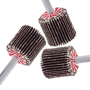 Mixiflor 50 Pack Abrasive Flap Wheel Sande,1" x 1" x 1/4" Shank Mounted Flap Wheels,80 Grit Aluminum Oxide for Remove Rust and Weld Burr,1/4 Shank Fits All Drills