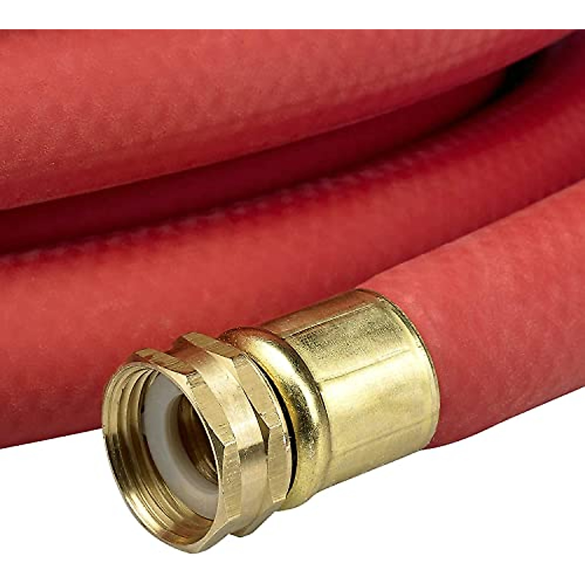 Underhill UltraMax Commercial Garden Water Hose 75 ft, Heavy-Duty, Rubber, Flexible, Kink Free, Industrial, 200 psi WP, 800 psi BP, H10-075R, 1” x 75' NPSH, Red