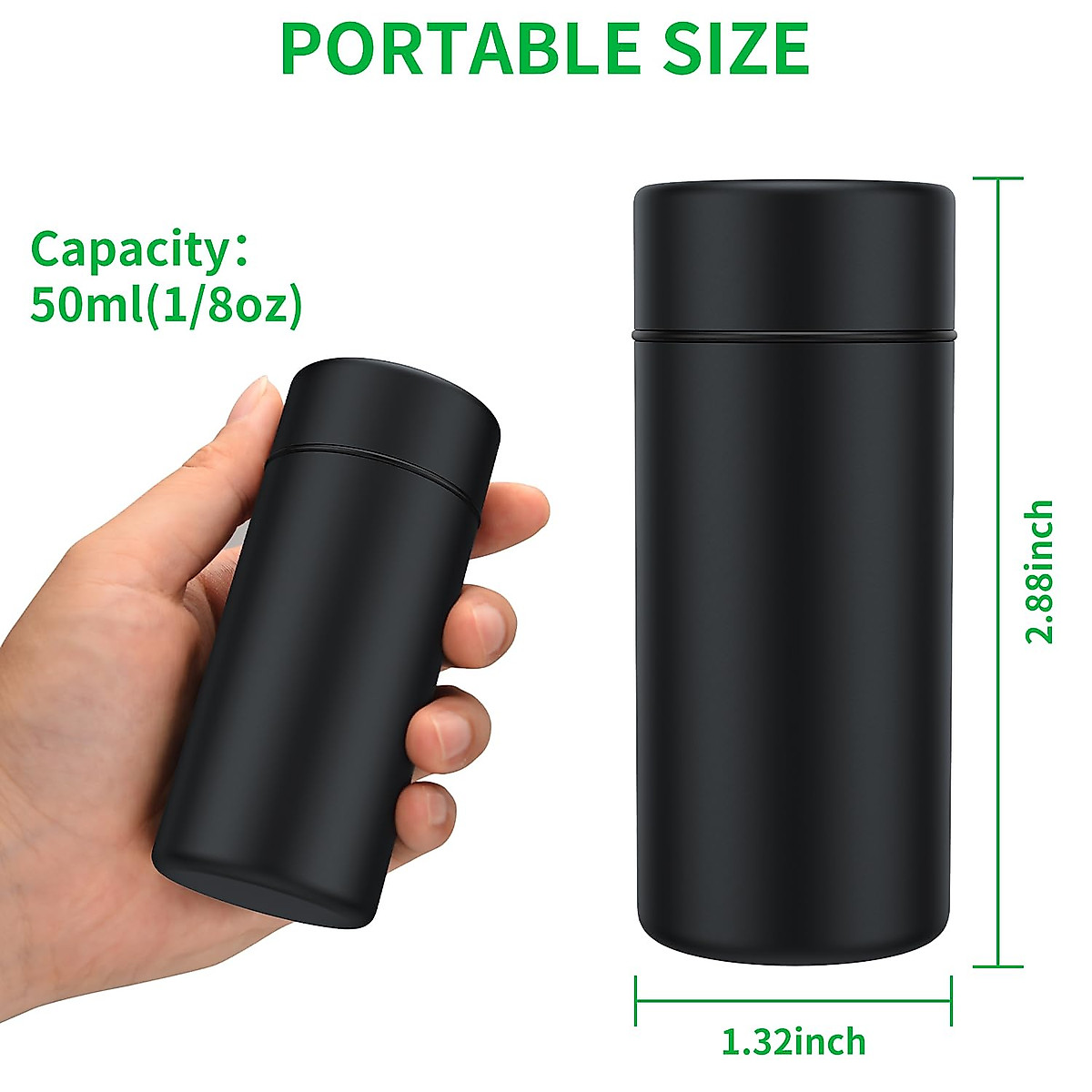 TecQach Portable Metal Aluminum Food Storage Jar 3-Pack,Airtight,Smell,Proof,Container, Metal Waterproof Small Bottle Multipurpose Container Spices Container