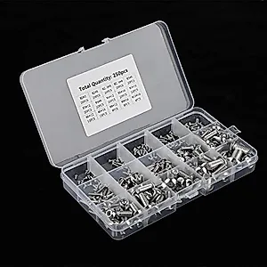 Screws Set, High Hardness 250pcs Socket Screw Bolt for Laptop Keyboard for Memory for Motherboard for Keyboard for Computer Hard Disk